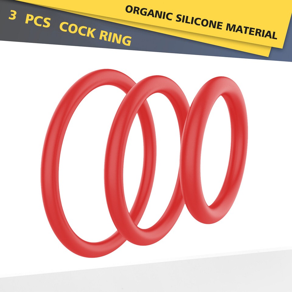 Thin Round Smooth Cock Ring 3 Pack Penis Rings Enhancer Erectile Sex ...