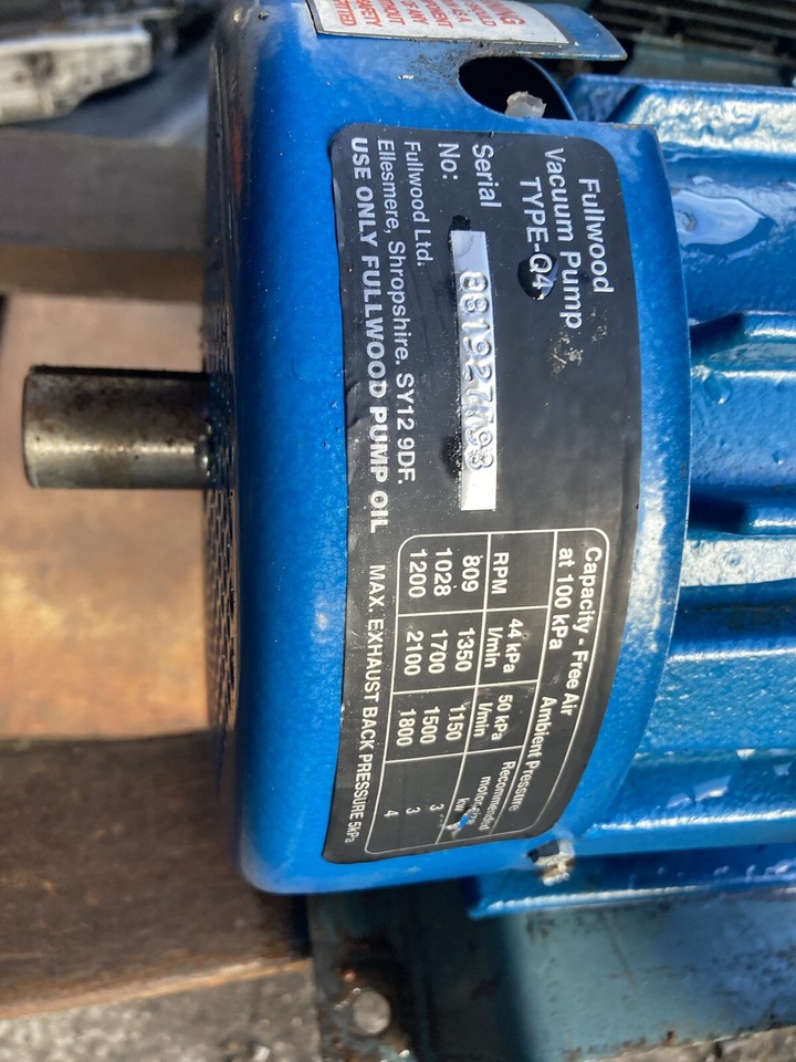 Fullwood Q4 Vacuum Pump And Motor, Parlour, Farm, Cattle, Cow, Dairy ...