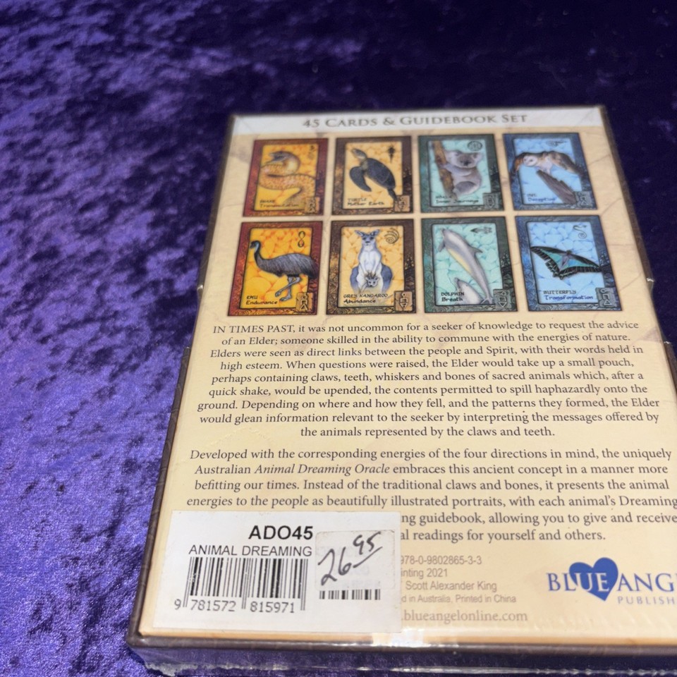 Animal Dreaming Oracle Deck Cards Esoteric Fortune Telling Blue Angel ...