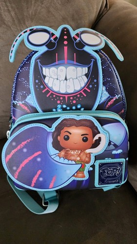 Loungefly Backpack & Wallet Disney Moana Maui Tamatoa Glow in The Dark ...