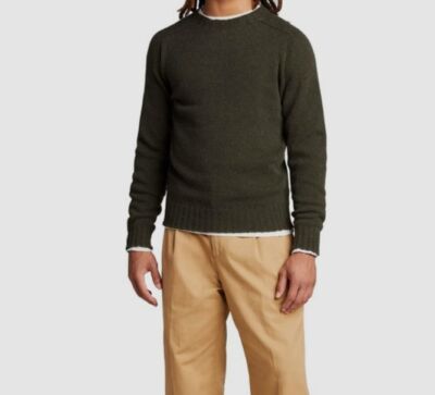 $240 Trunk Men's Green Berwick Shetland Solid Knit Sweater Size XL | eBay