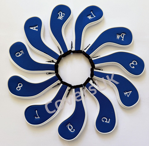Top Quality Embroidered White/Blue 11Pc Mizuno Golf Club Iron Head ...