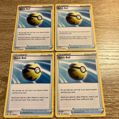 Pokemon Quick Ball Uncommon x4 Playset Trainer Card 179/202 | eBay