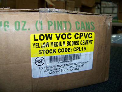 Whitlam Yellow Low Voc CPVC Cement 1 Step Cement 16 oz. Can Brush Top ...
