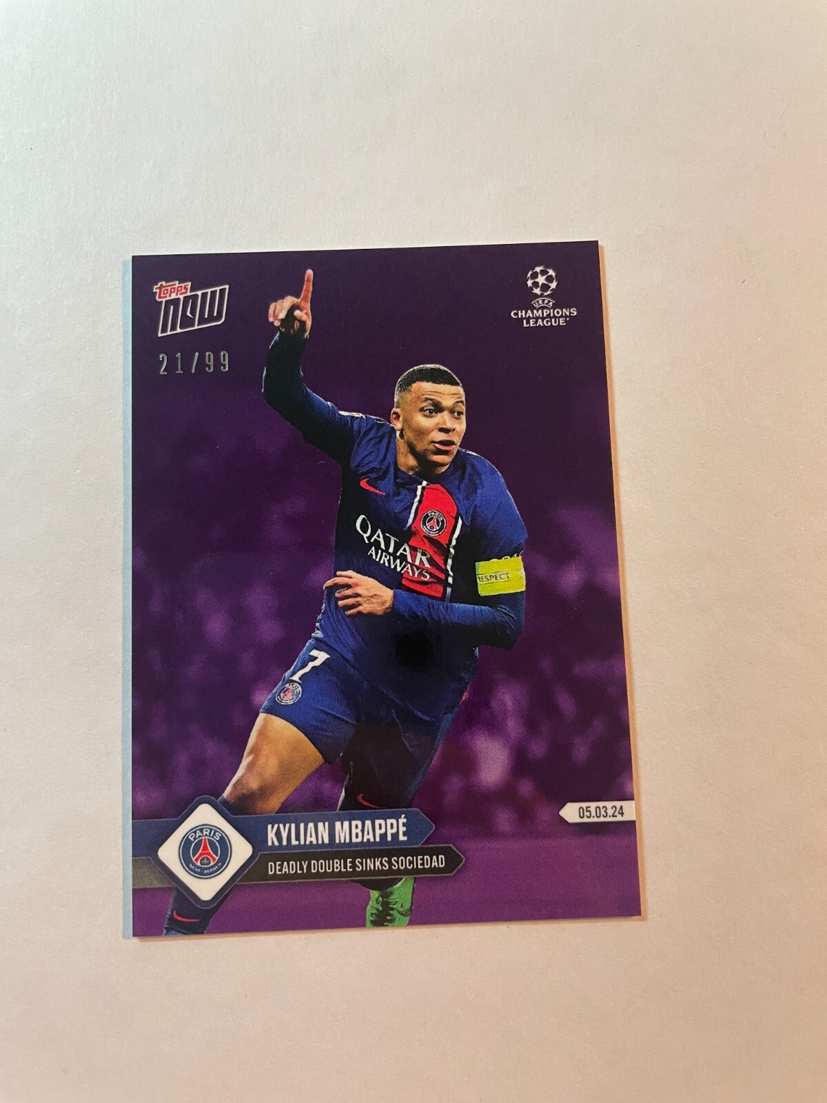 Topps Now #100 Kylian Mbappe /99 PSG - Deadly double sinks Sociedad | eBay