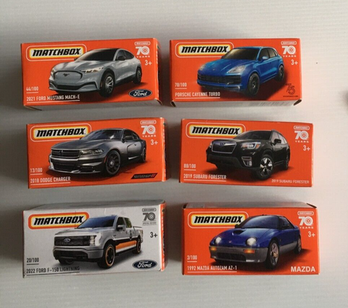 Matchbox - 6 X Car Bundle (Brand New) Mustang. Porsche, Ford, Dodge ...