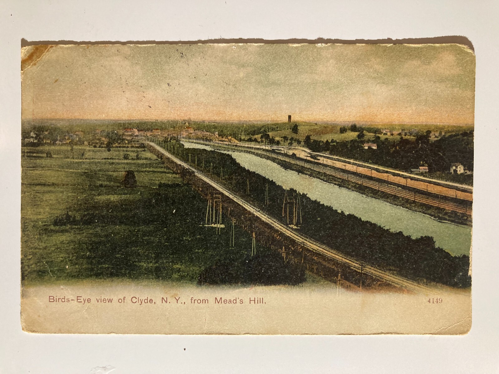 1907 Bird's Eye View Of Clyde New York From Mead's Hill Scenic Photo ...