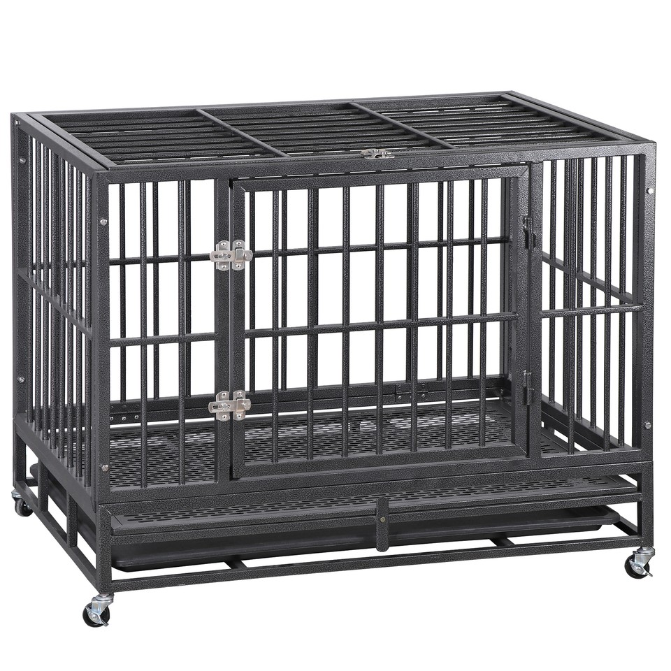 Indestructible Escape Proof Dog Cage Kennel High Anxiety Double Door ...