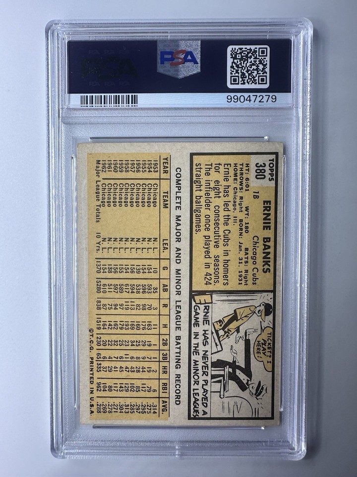 1963 TOPPS #380 ERNIE BANKS PSA 3 VG Newly Graded | eBay