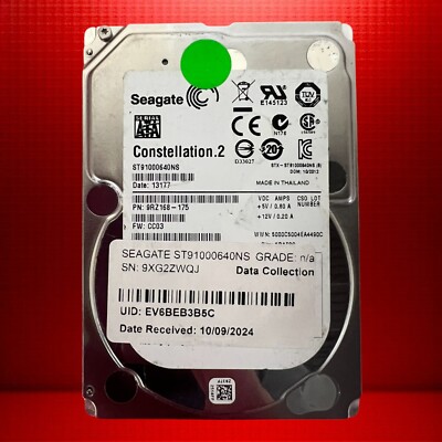 Seagate Constellation.2 ST91000640NS 1TB 2.5" 7.2K SATA III 6Gb/s HDD ...