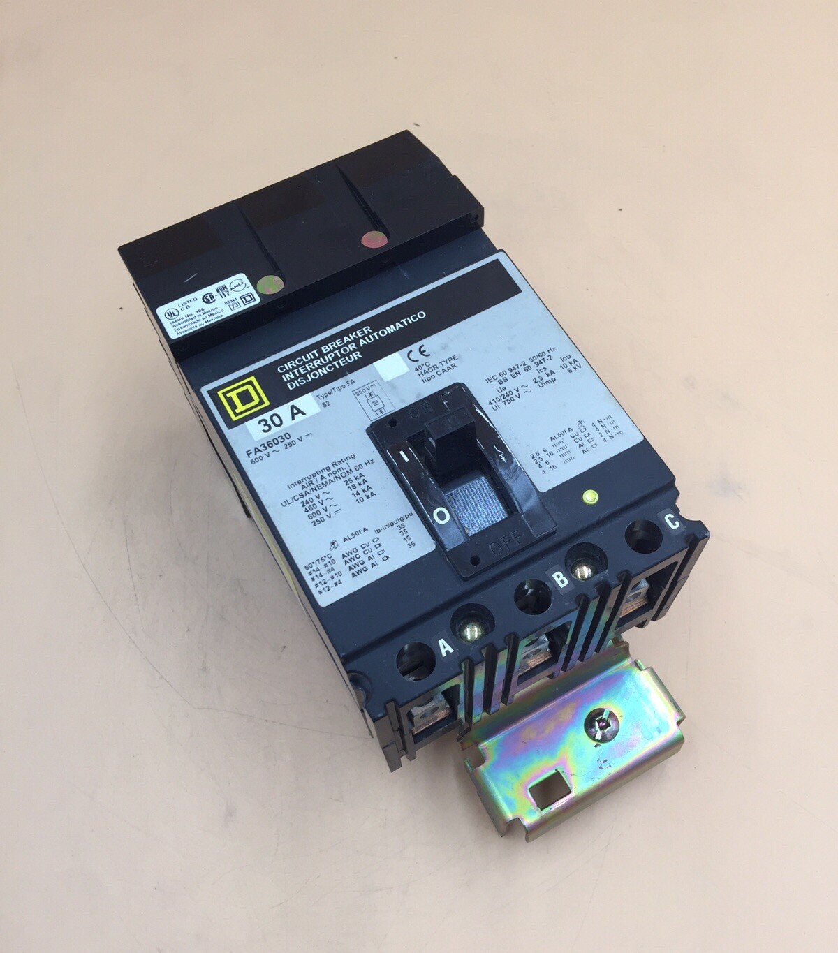 Square D FA36030 30A 600V Molded Case Circuit Breaker for sale online ...