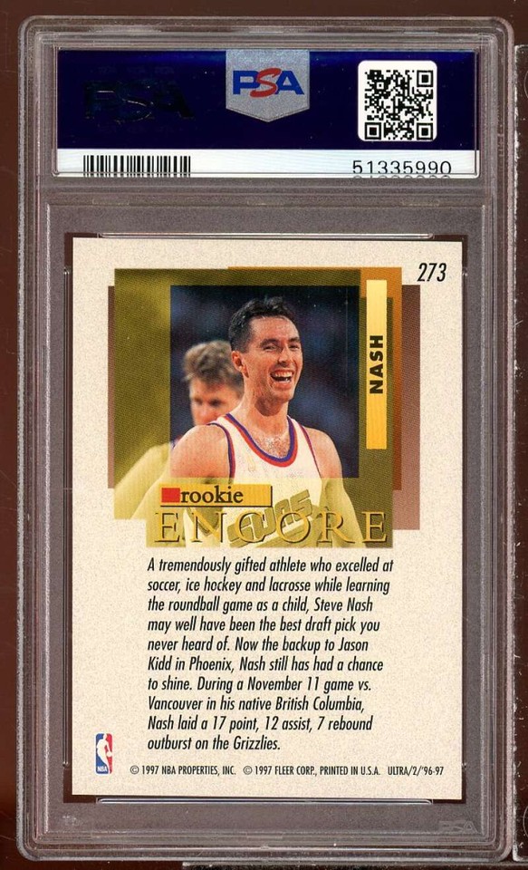 Steve Nash Rookie Card 1996-97 Ultra #273 PSA 10 | eBay