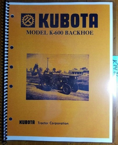 Kubota K-600 K600 Backhoe for L175 L185 L225 L245 Tractor Operator ...