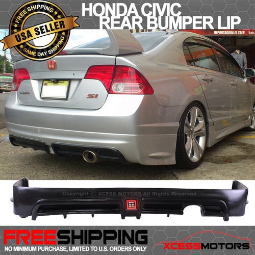 Fit 06-11 Civic Sedan Mugen RR Rear Bumper Lip Spoiler LED Brake Lite ...