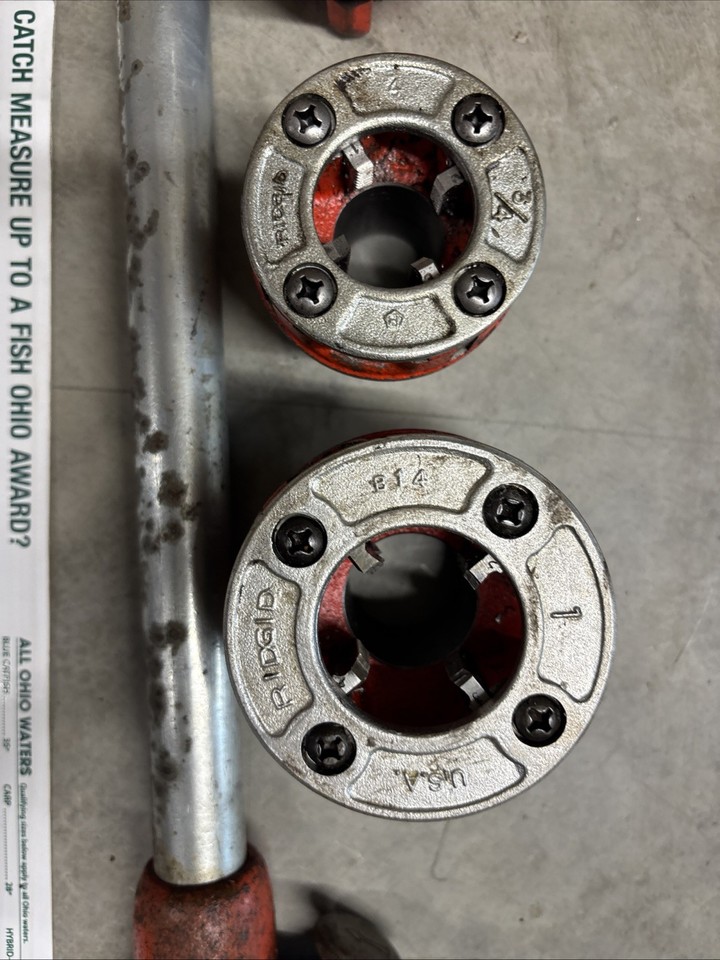RIDGID 11R RATCHET PIPE THREADER AND HANDLE SET 1/2", 3/4", 1" | eBay