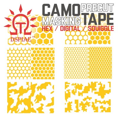 DSPIAE: Precut Camo Masking Tape - Hexagonal / Digital / Squiggle ...