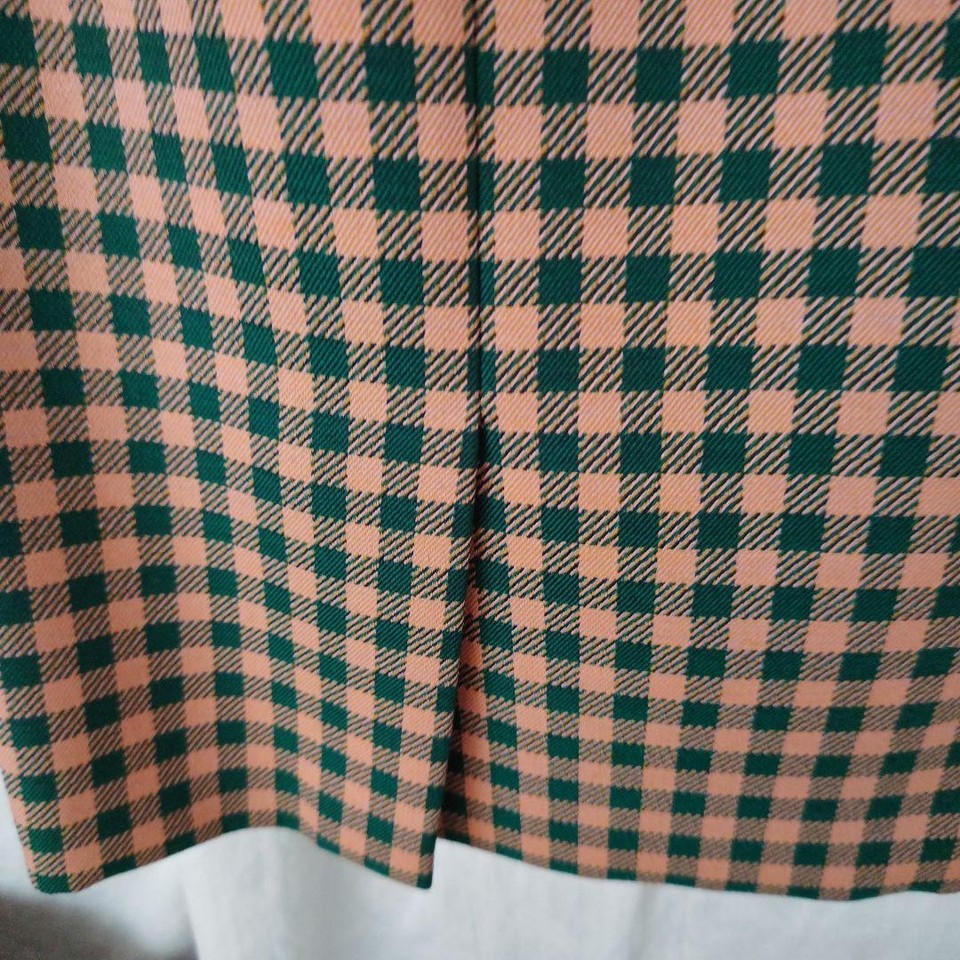 USED PINK AND GREEN CHECKED TIGHT SKIRT GOOD | eBay