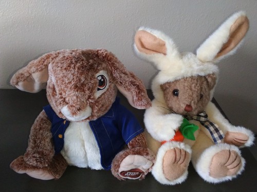 Easter Singing Peter Rabbit & Teddy Bear In Bunny Suit Plush Easter | eBay
