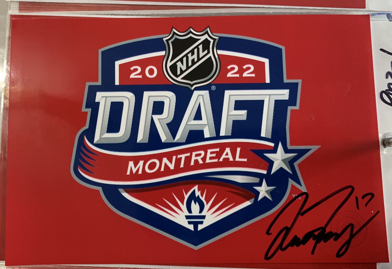 QUINN FINLEY AUTOGRAPH SIGNED 4x6 NHL DRAFT LOGO 2022 NEW YORK ...
