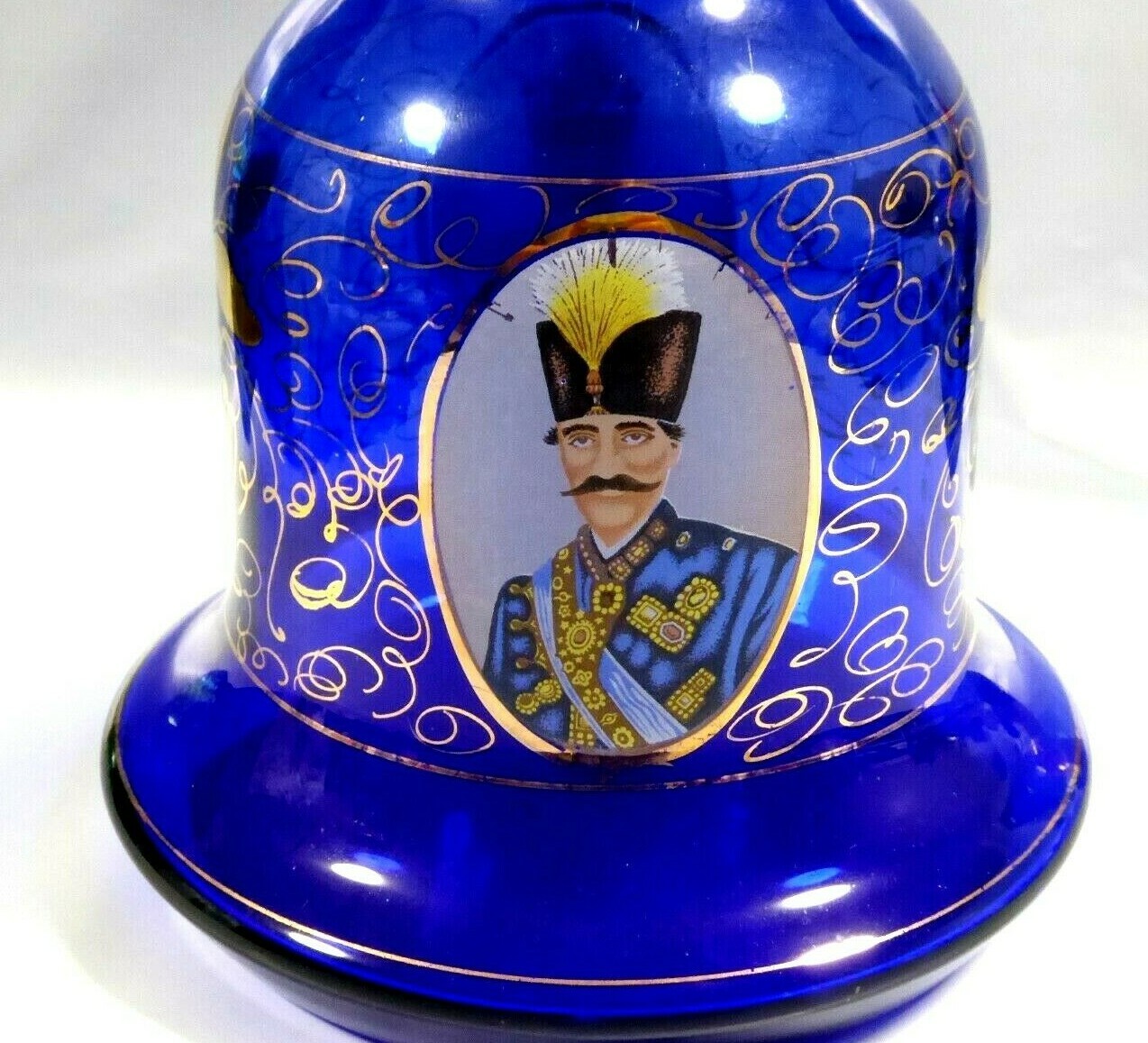 Antique Late 1800s Blue Glass Bohemian Hookah Qajar kings Naser al-Din ...