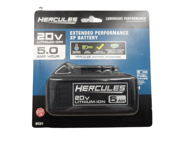 Hercules 20V Lithium-ion 5.0Ah Extended Performance XP Battery - Blue ...