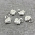 2 Sterling Silver Small Shiny Love Heart Charms | eBay