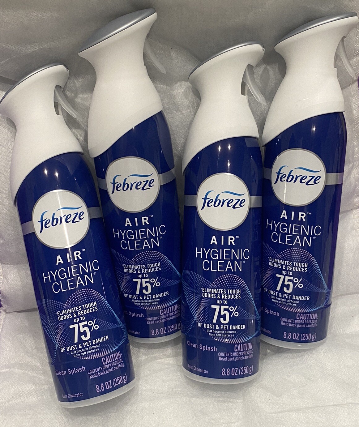 4 Febreze Air HYGIENIC CLEAN Eliminates up to 75% DUST & PET DANDER ...