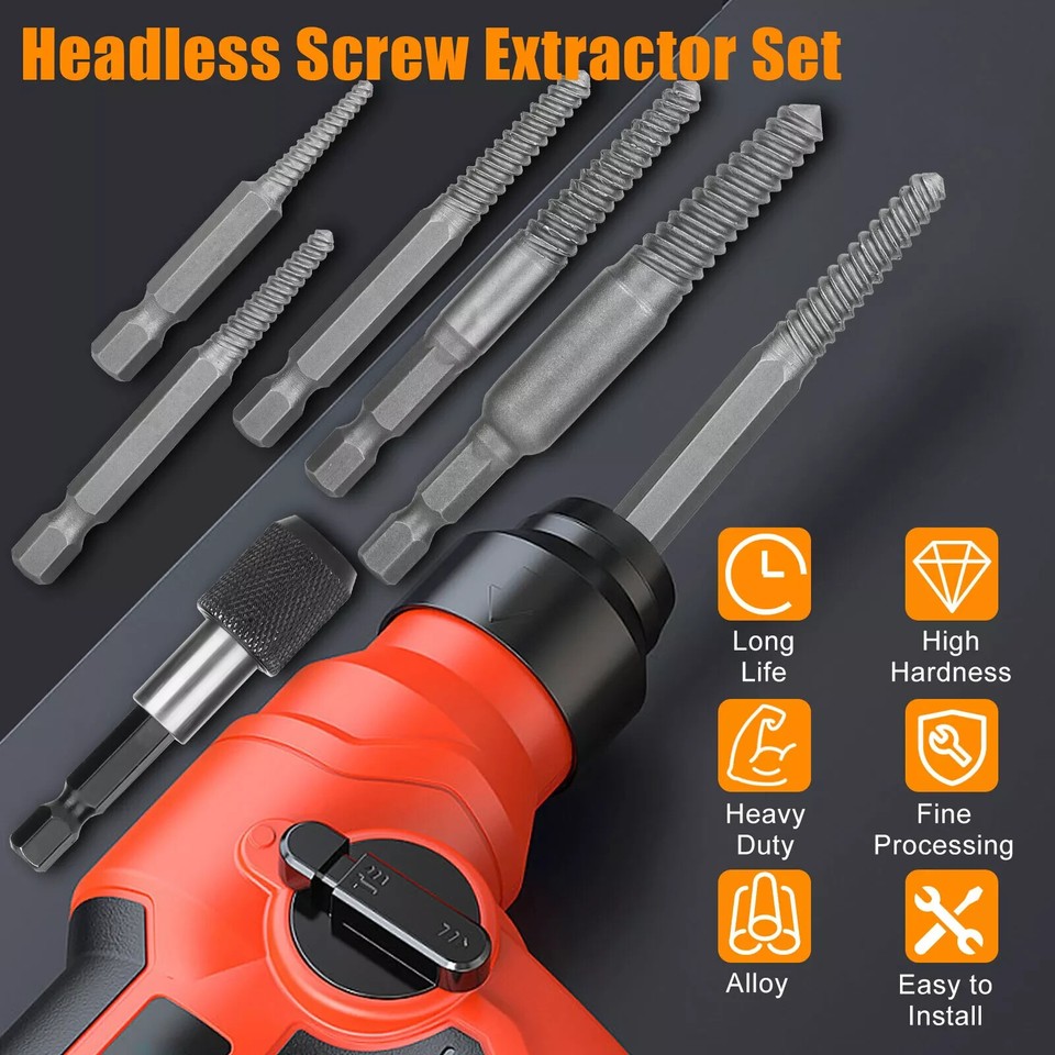 12Pcs Stud Screw Extractor Remover 1/4 Inch Hex Shank Damaged Bolt Easy ...