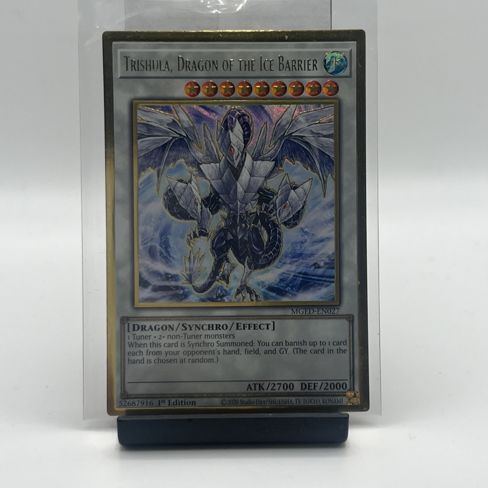 Yugioh Trishula, Dragon of the Ice Barrier MGED-EN027 Gold Rare 1st Edition | eBay