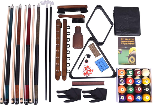 Pool Table Premium Billiard 20 Pieces Accessory Kit, Pool Cue Sticks ...