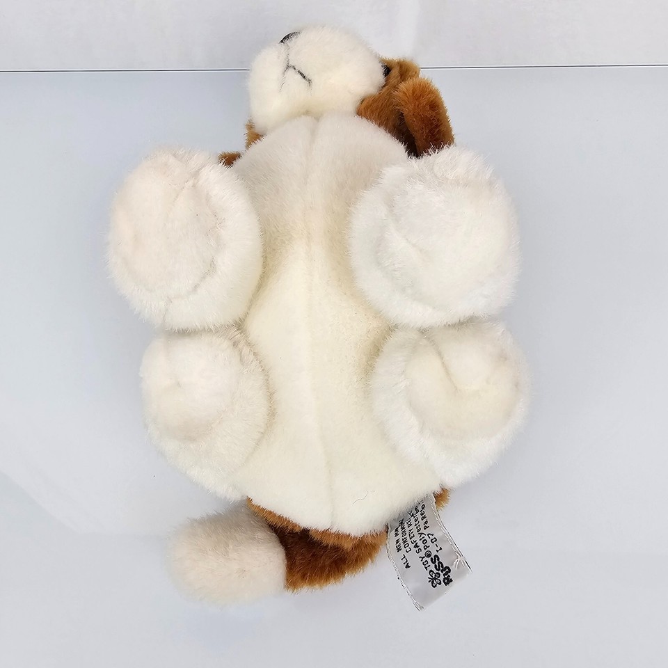 Russ Berrie St. Bernard "BRANDY" Plush Dog Puppy 10" Soft White Brown ...