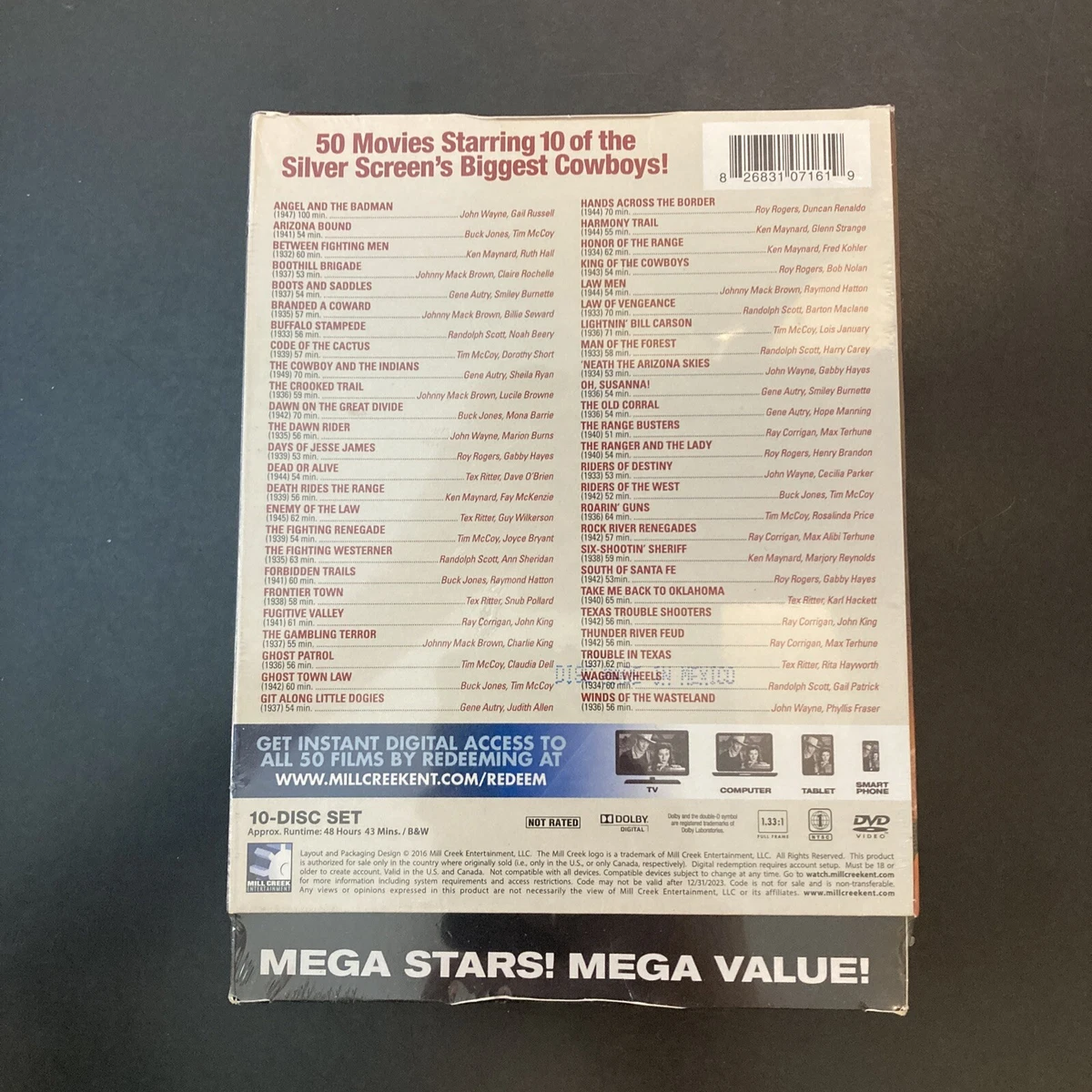 Cowboy Legends 50 Movie Megapack Dvd Digital Flash Sales ...