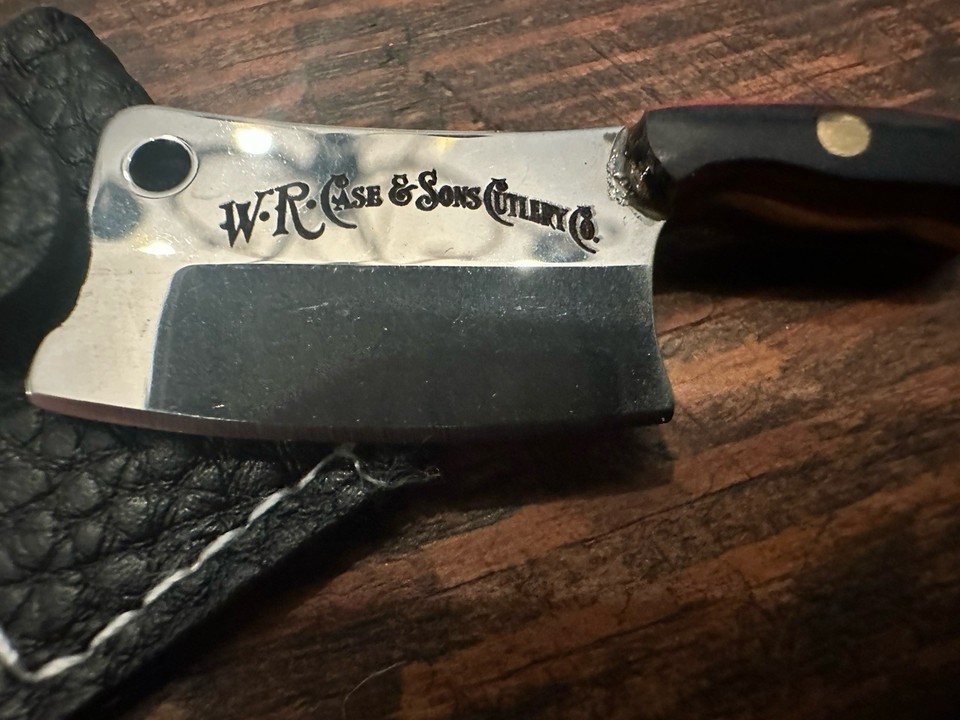 Ultra Mini W. R Case Sons XX Etched Cleaver Sheath Keychain Cases Knife ...