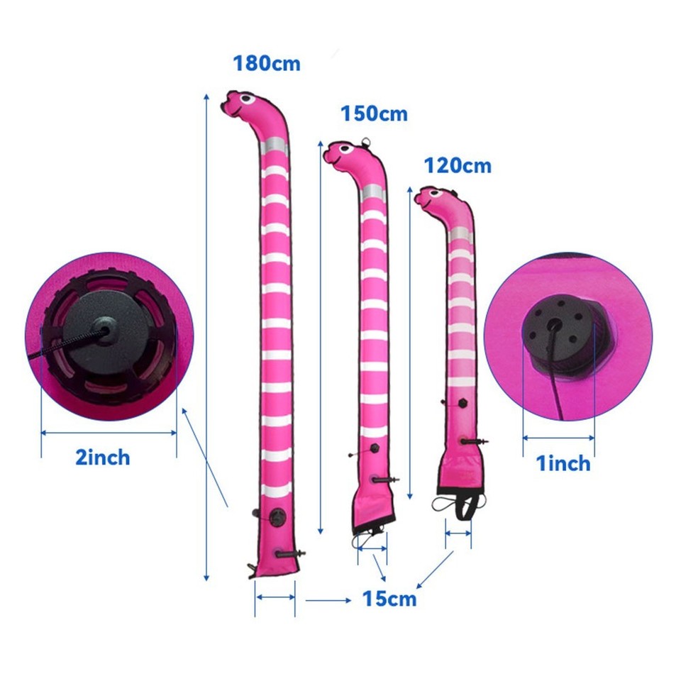 Scuba Diving Safety Buoy SMB Nylon 1 5M 15cm and 1 2M 15cm Sea Eel ...