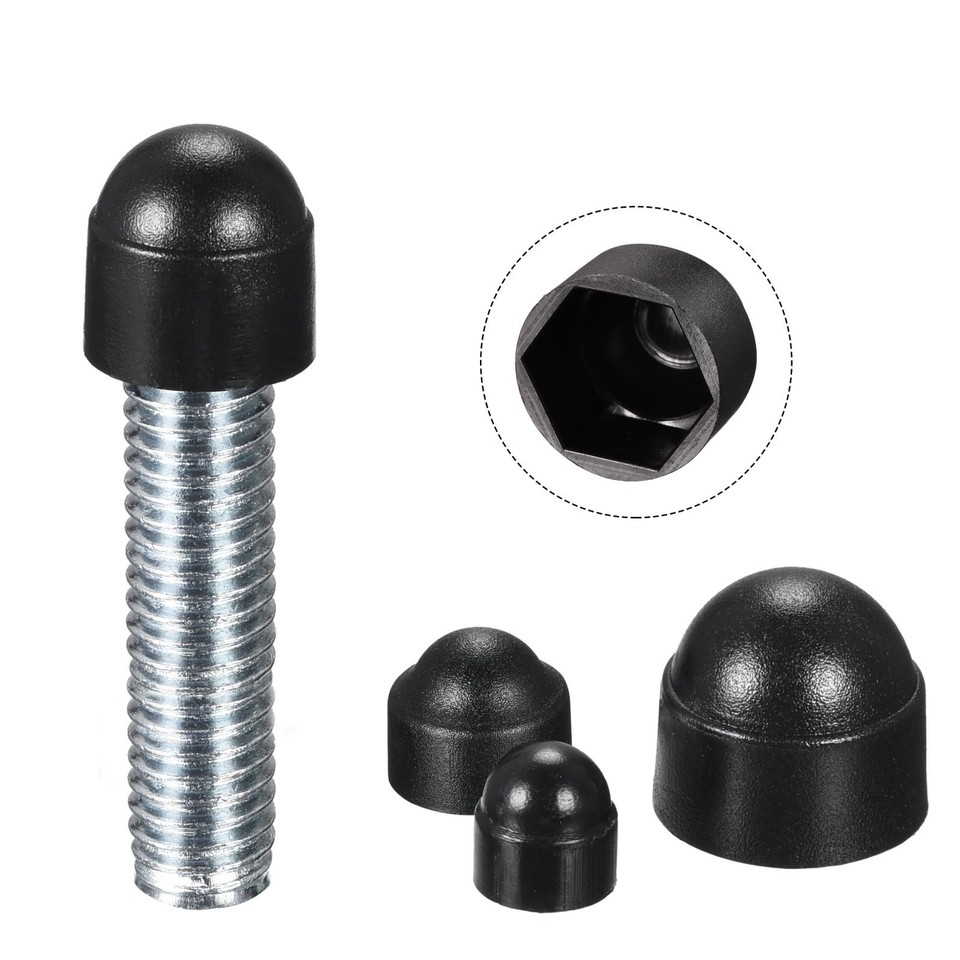 Plastic Dome Nut Protection Cap Covers M14 Nut Cover Black 50pcs | eBay