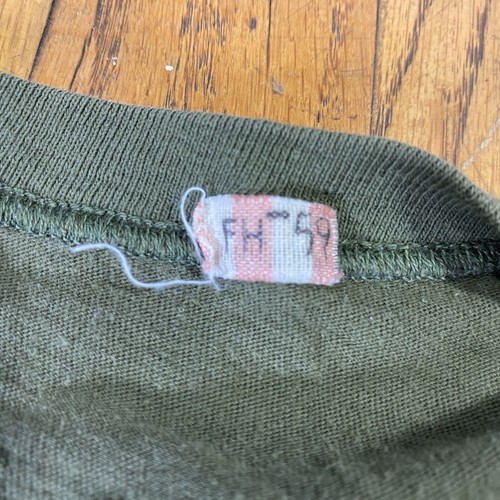 Vintage 50s Army Tee Shirt L Olive Drab Skivvy Dated 1959 USMC Military ...