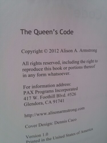 The Queen's Code by Alison A. Armstrong | eBay