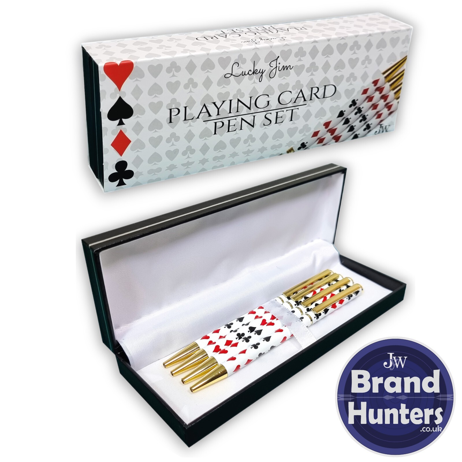 JYW Boxed Set of Bridge Pens - 4 Metal Barrel Pen in Gift Box with 4 ...