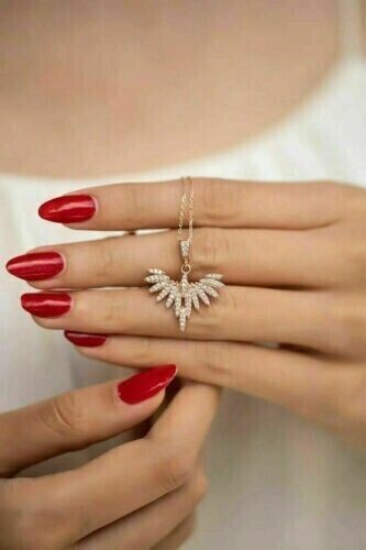 1.50 Ct Lab Created Diamond Phoenix Bird Pendant Necklace 14K Yellow ...