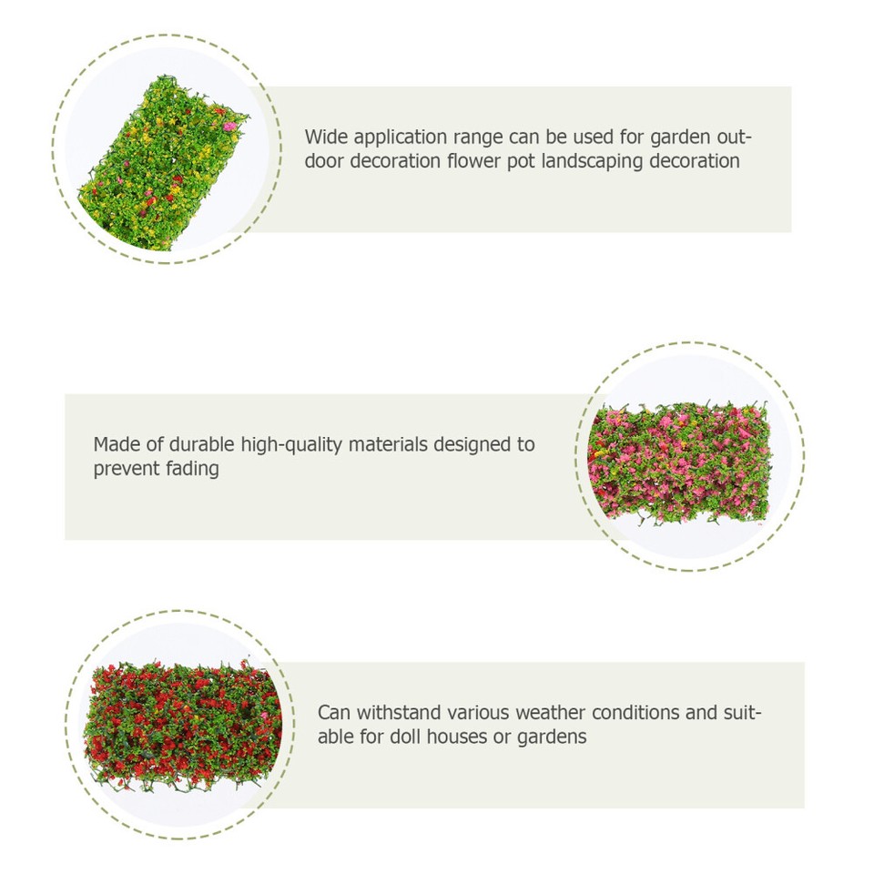 3 Pcs Mini Beet Sträucher Outdoor-Dekor Realistische Gartendekoration ...