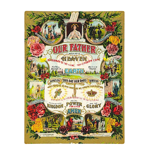 Vintage Our Father & 10 Commandments Souvenir Card | eBay