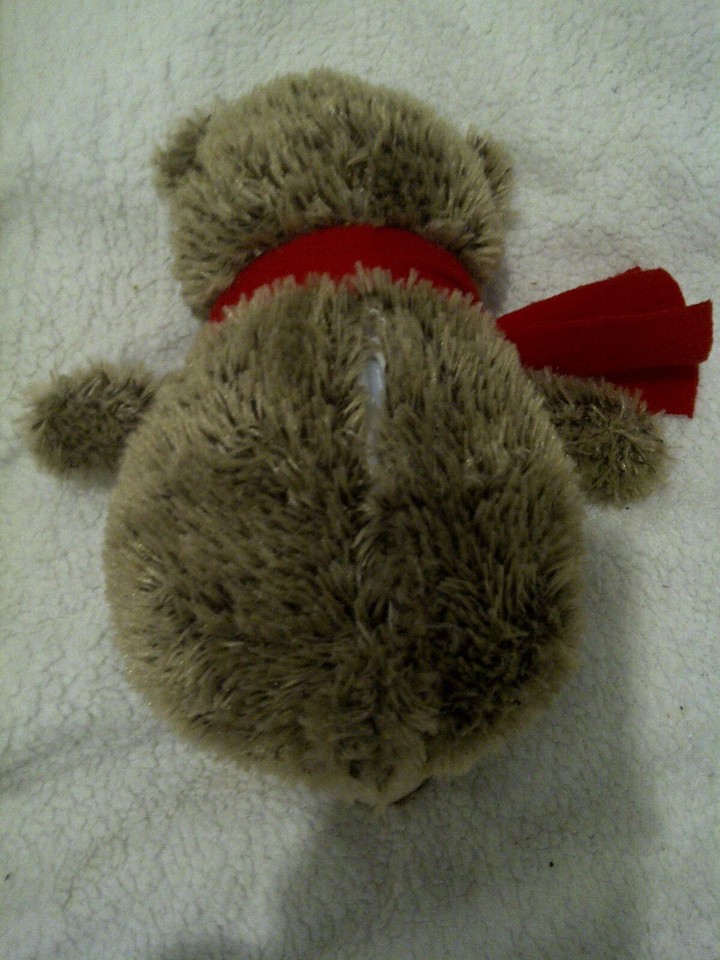 Brown Teddy Bear In Scarf Light-Up Night Light Sensory Soft Toy 8.5 ...