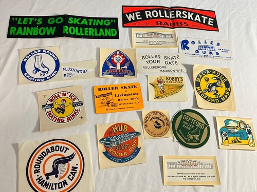 Rare Roller Skating Rink Ephemera Signs Lot of 17 Bumper Stickers ...