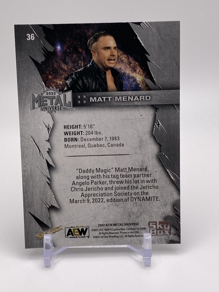 #36 MATT MENARD 2022 SkyBox AEW Metal Universe | eBay