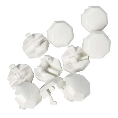 10 x White Round UPVC Drainage Cap Octagonal Face Drain Covers for ...