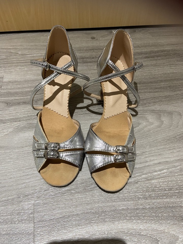 Silver Ballroom Shoes Latin Insole length is 23.5 cm | eBay UK
