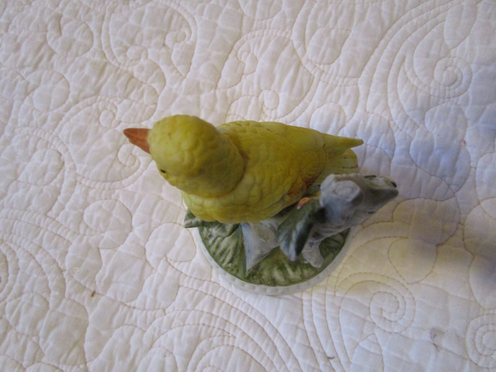 Vintage Ceramic Yellow Finch/Canary Bird Figurine Music Box, Shafford ...