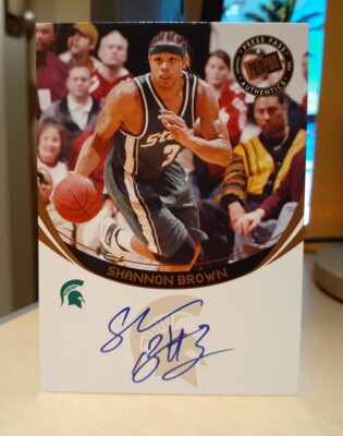 Shannon Brown 2006-07 Press Pass Blue Ink Rookie Auto Michigan State ...