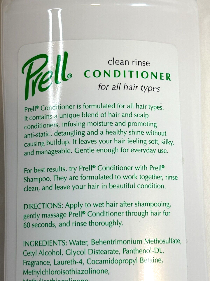 Prell Clean Rinse Shampoo & Conditioner Set 13.5 oz. Ea. Anti-Static ...
