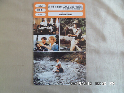 CARTE FICHE CINEMA 1992 ET AU MILIEU COULE UNE RIVIERE Craig Sheffer ...